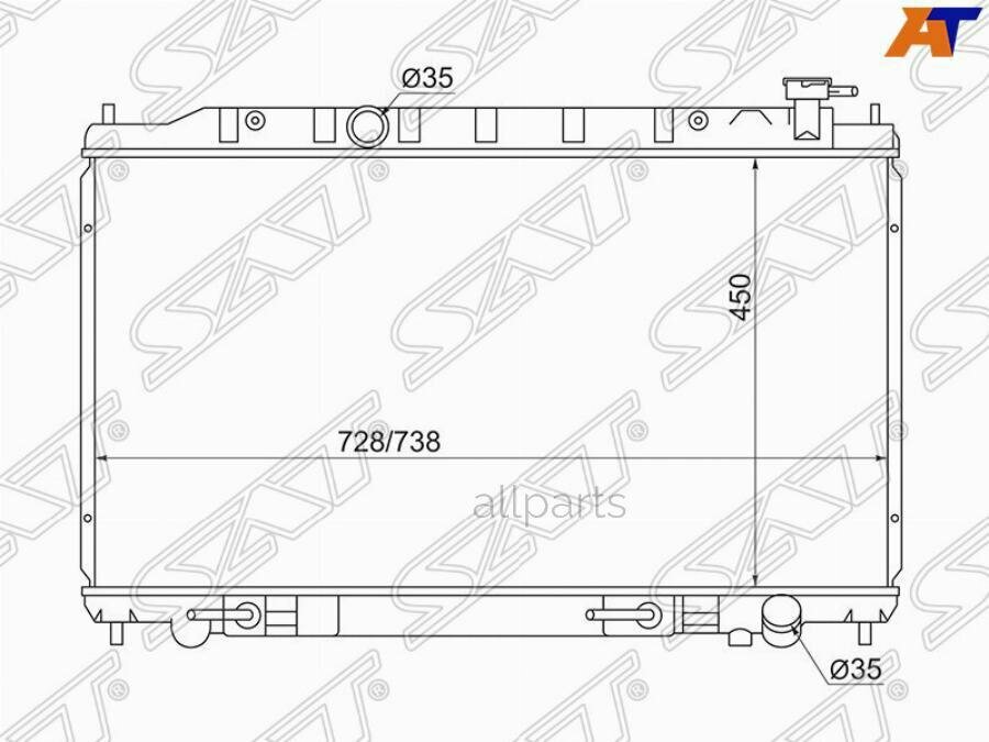SAT NS00077-V6 Радиатор Nissan Murano 02-08 / Presage 03-09