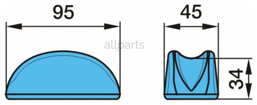 BPW 0334521010 сегмент! L=95 H=34 Шир=45 стремянки п/рессоры\BPW