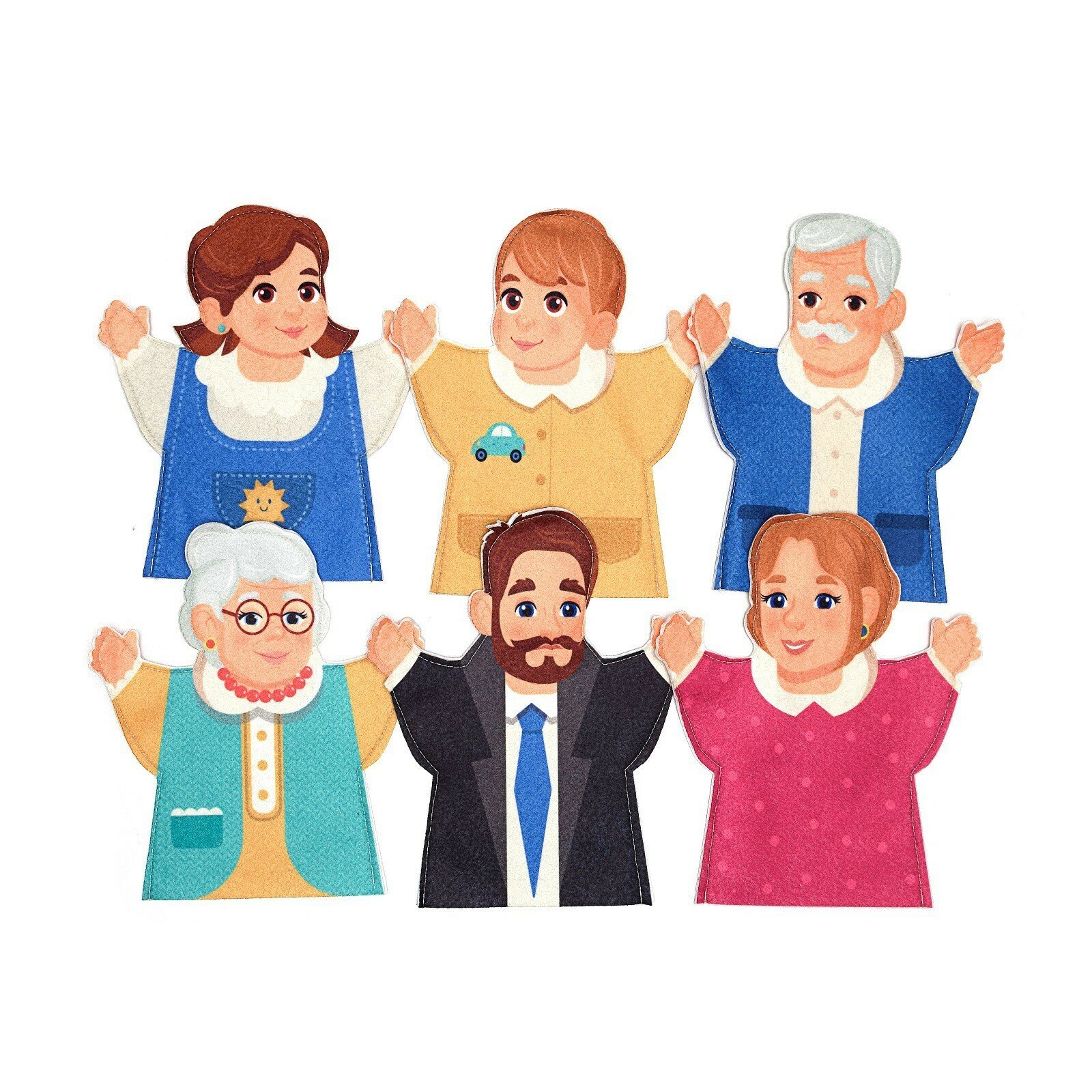 Игра-конструктор «Семья», 6 деталей, ковролин, от 3 лет, развивающая
