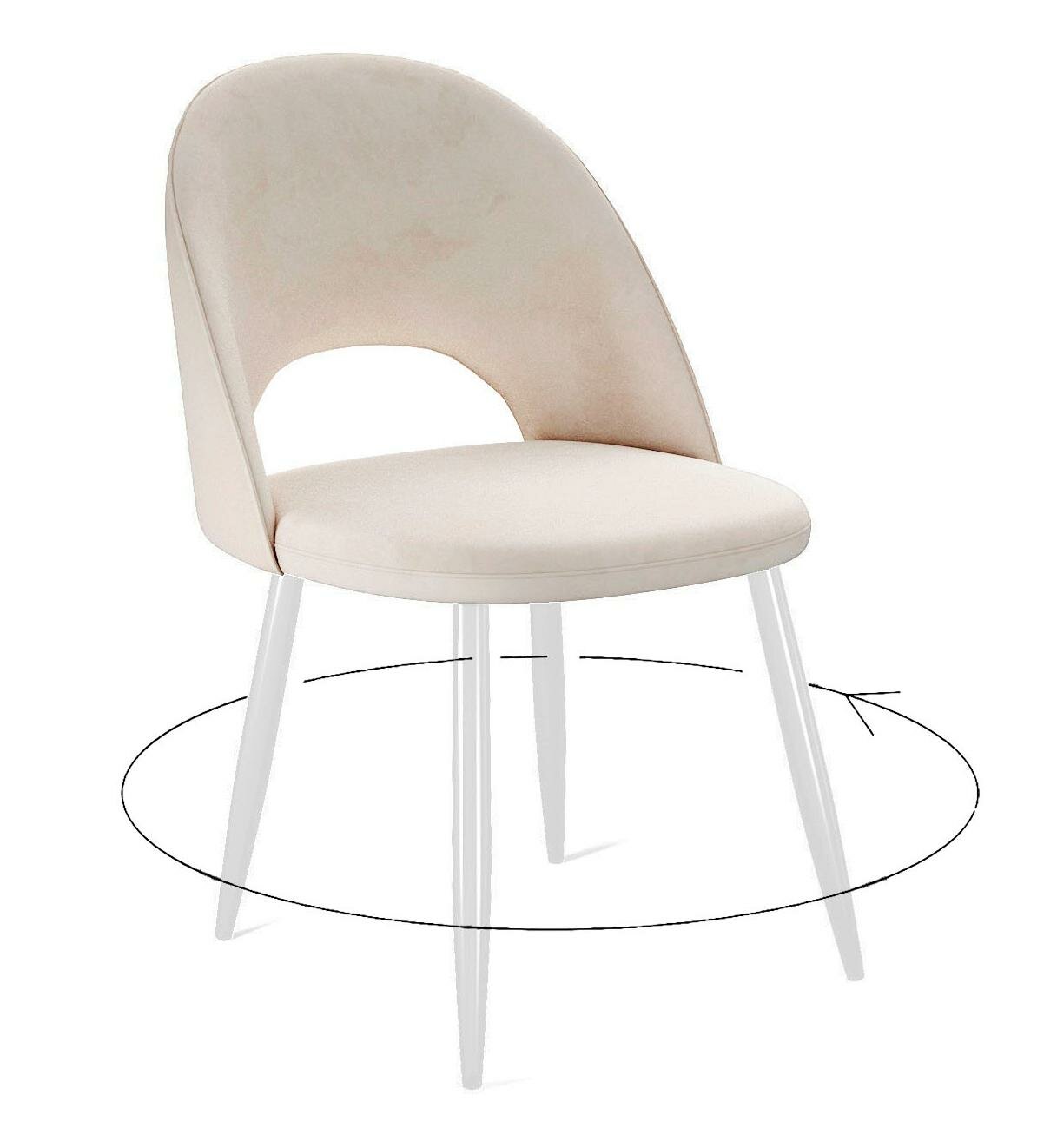 Стул для кухни и офиса DikLine 283 поворотный C103 крем, ножки белые