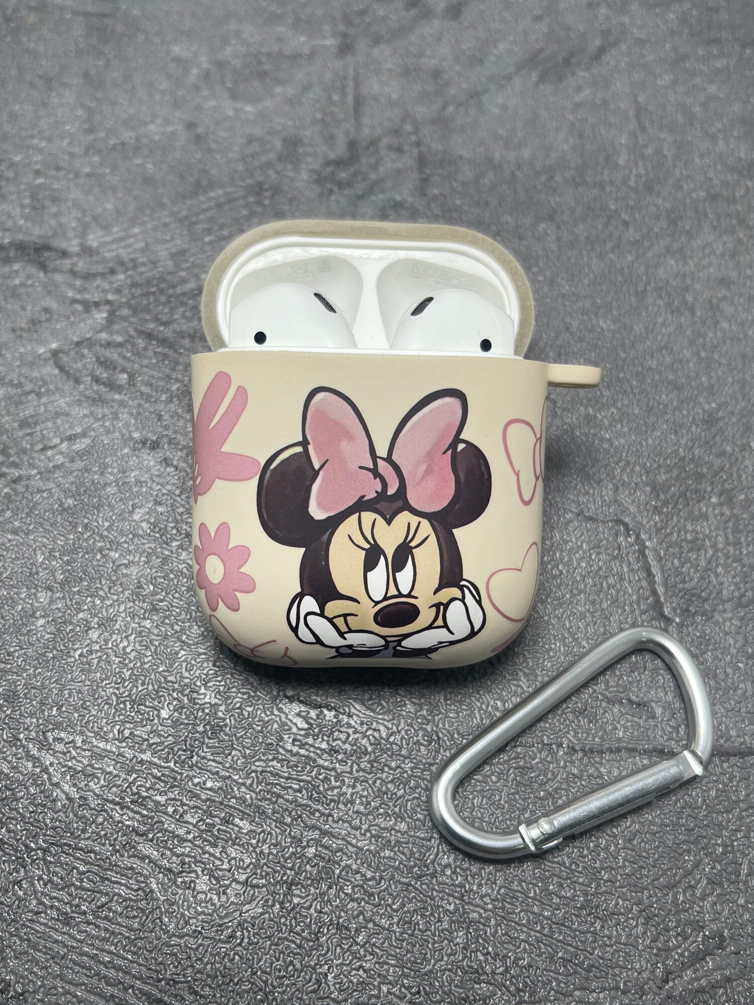 Чехол Luxo для беспроводных наушников AirPods 1 и AirPods 2, ударопрочный , с карабином