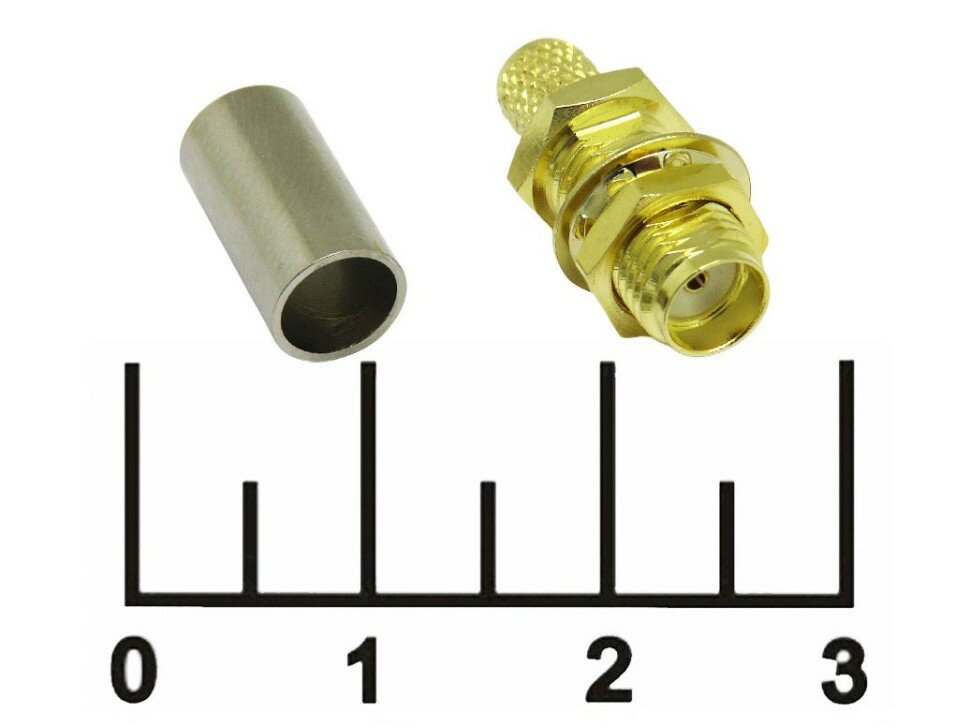 Разъем SMA гнездо обжимной RG-58 809А (SMA-C58J) gold