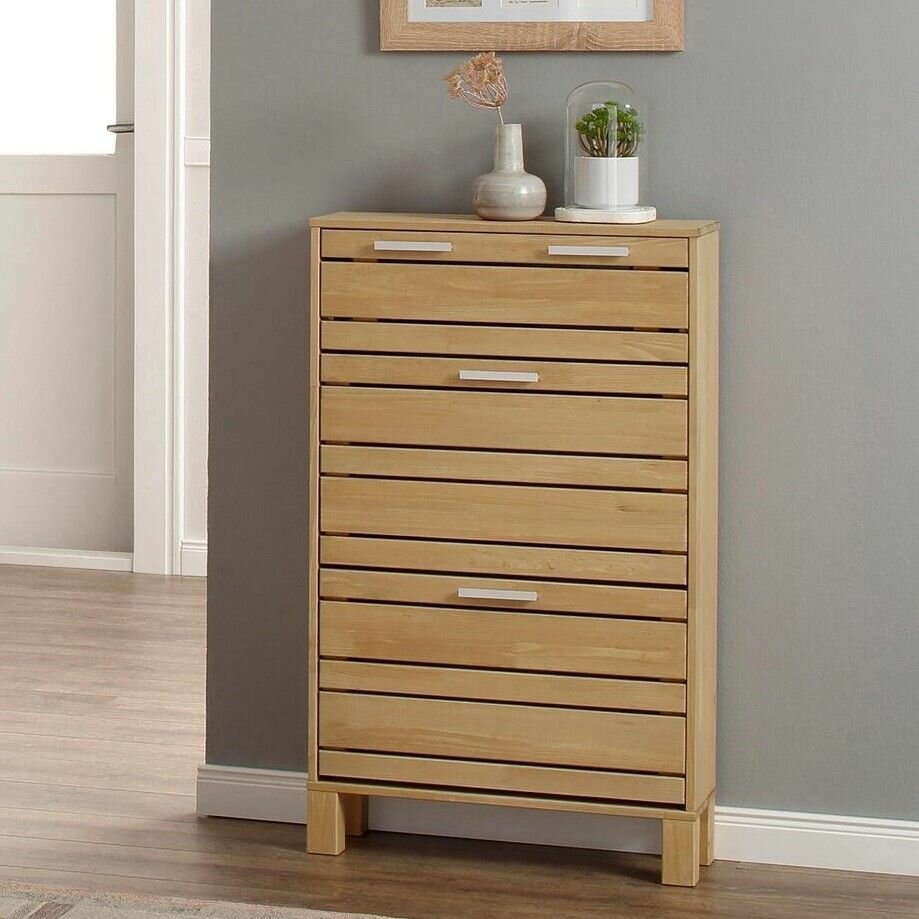 Обувница для прихожей, 60х20х99, Джосси, закрытая, массив дерева, бейц, Dipriz