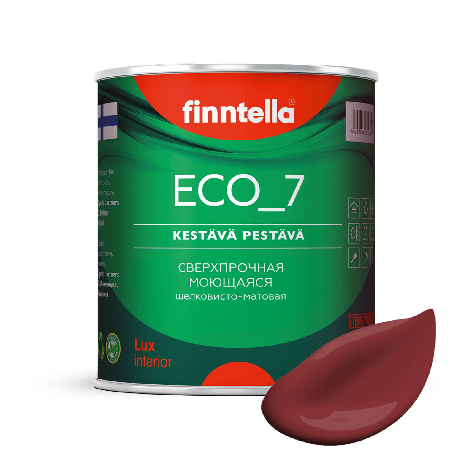 Краска ECO_7, VIININPU финский бордовый, 0,9л
