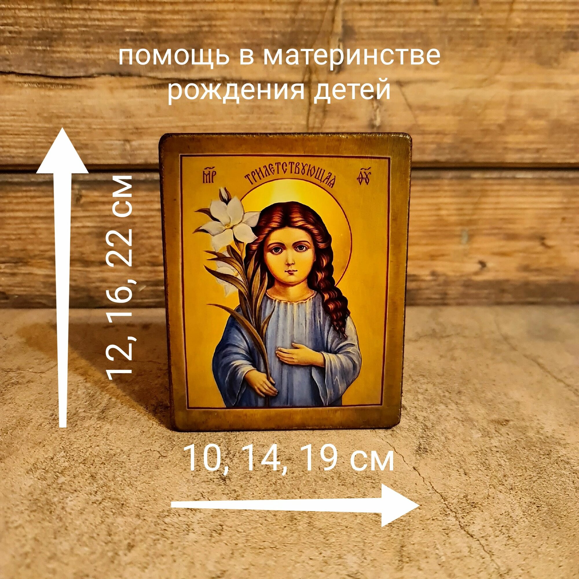 Освящённая икона Богородицы Трилетствующая, 14*17 см