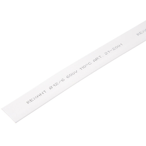 Трубка 21-2001 12/6мм термоусаживаемая белая L=1м (Rexant) (56 шт. в наборе)