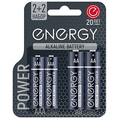 Батарейка LR6+LR03/4B Energy Power, щелочная, 2700mAh, AA+AAA