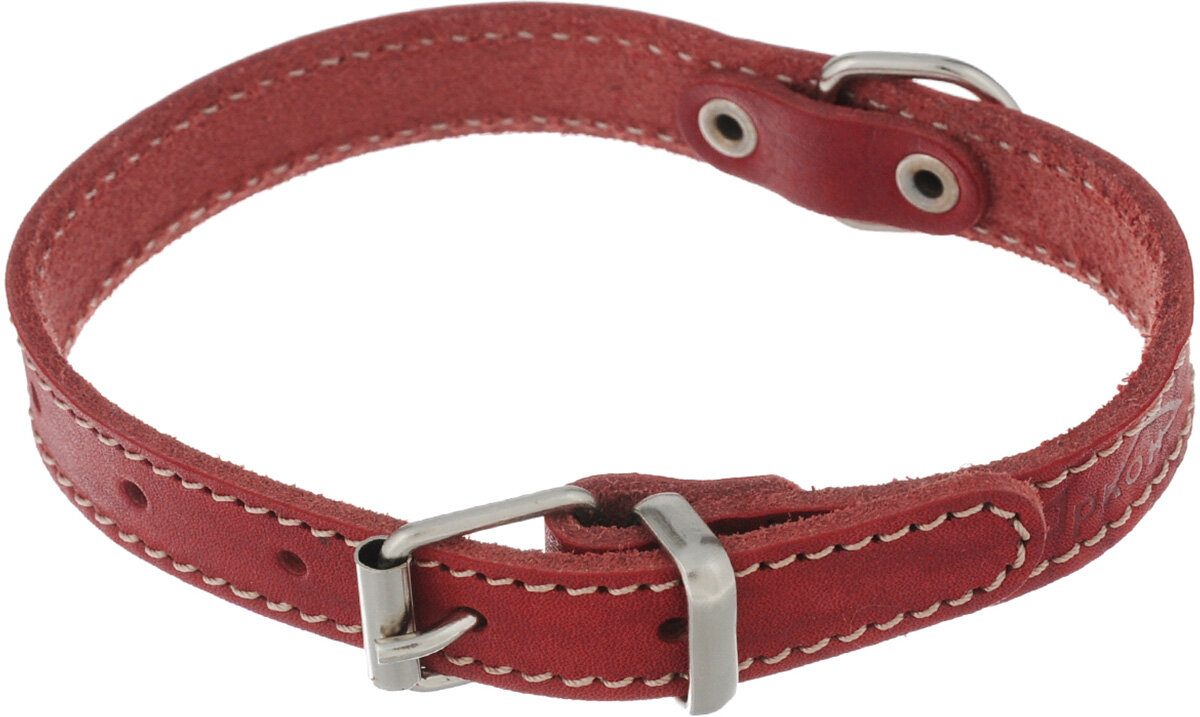 Ошейник для собак кожаный красный 33 - 45 см x 16 мм Аркон о16/1кр