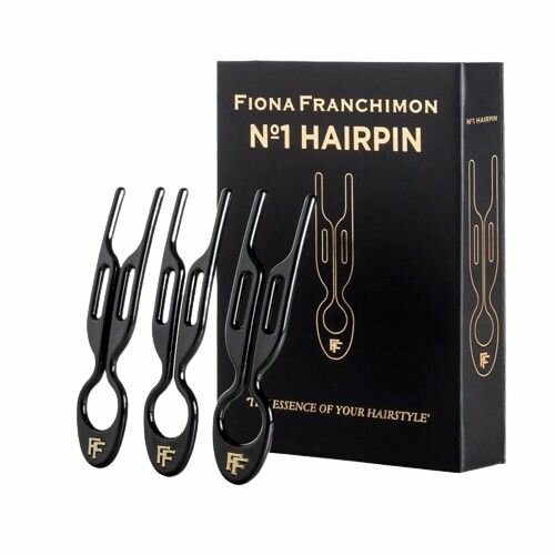 FIONA FRANCHIMON Набор заколок-шпилек для волос No1 Hairpin Black (3 шт)