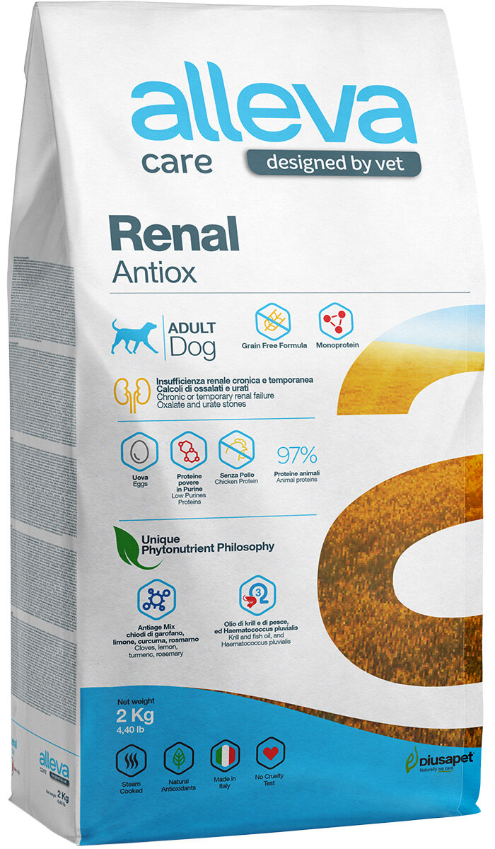 ALLEVA CARE ADULT DOG RENAL-ANTIOX для взрослых собак при хронической почечной недостаточности NEW 2 кг