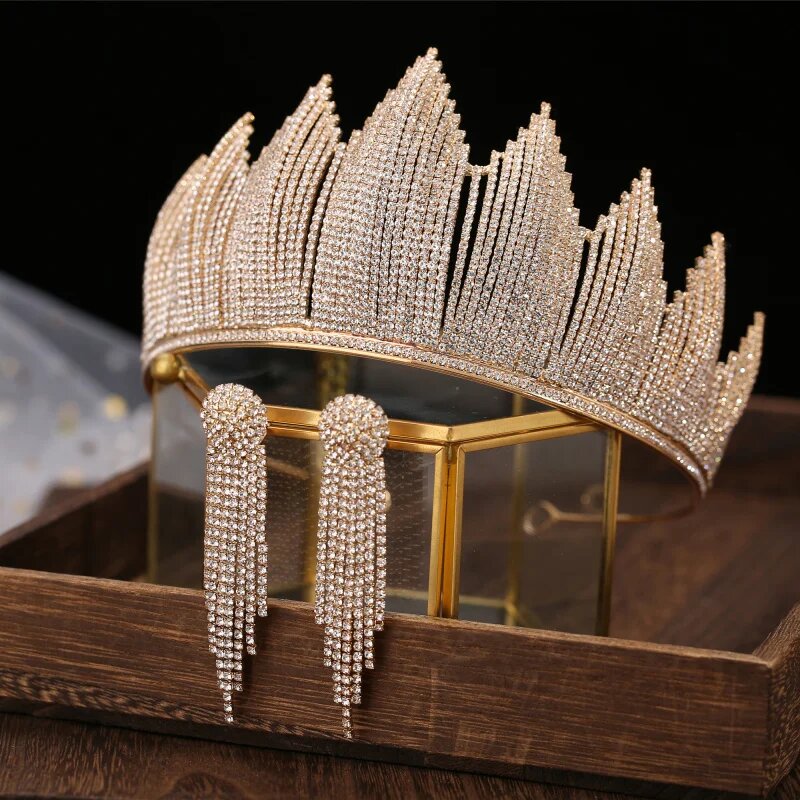 Диадема с хрусталем, Style E Gold