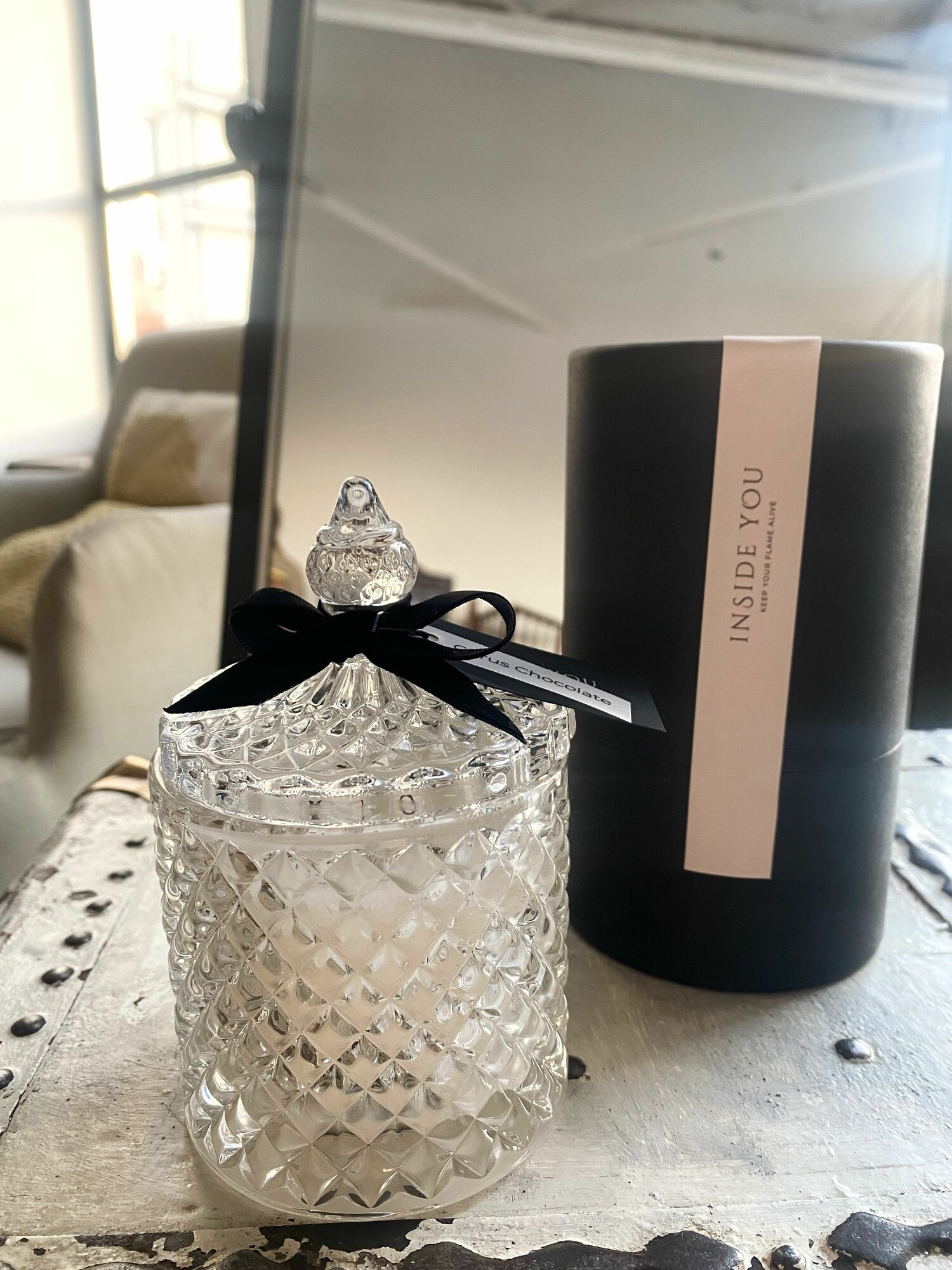 Свеча ароматическая восковая 250 мл INSIDE YOU “ Черный перец “, с хлопковым фитилем