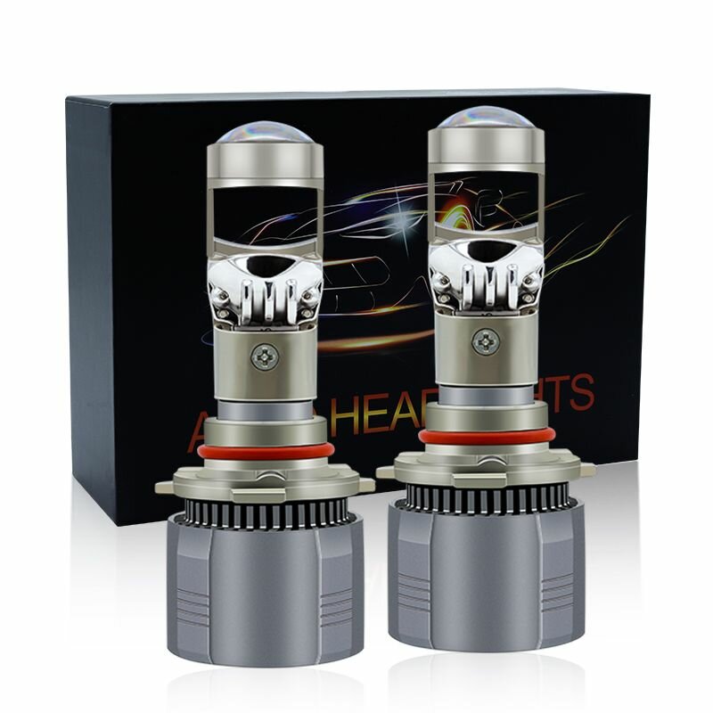 Автомобильные мини светодиодные лампы линзы A80 цоколь: HB3 9005 / HB4 9006 (12-24V)6000K головной свет с четкой границей (комплект 2 шт.)