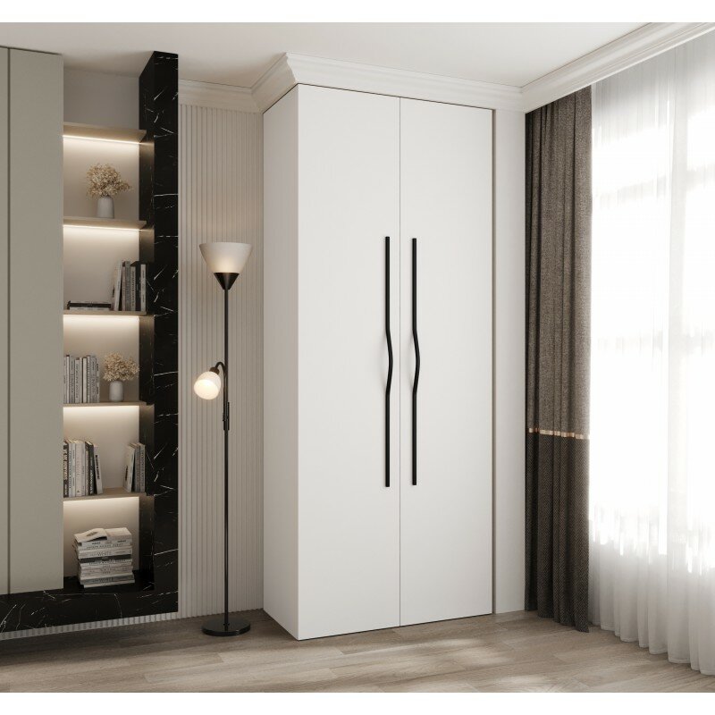 Шкаф распашной МебельЛэнд24 Хилтон - 3.2 Белый 100x50x210 для одежды двухдверный