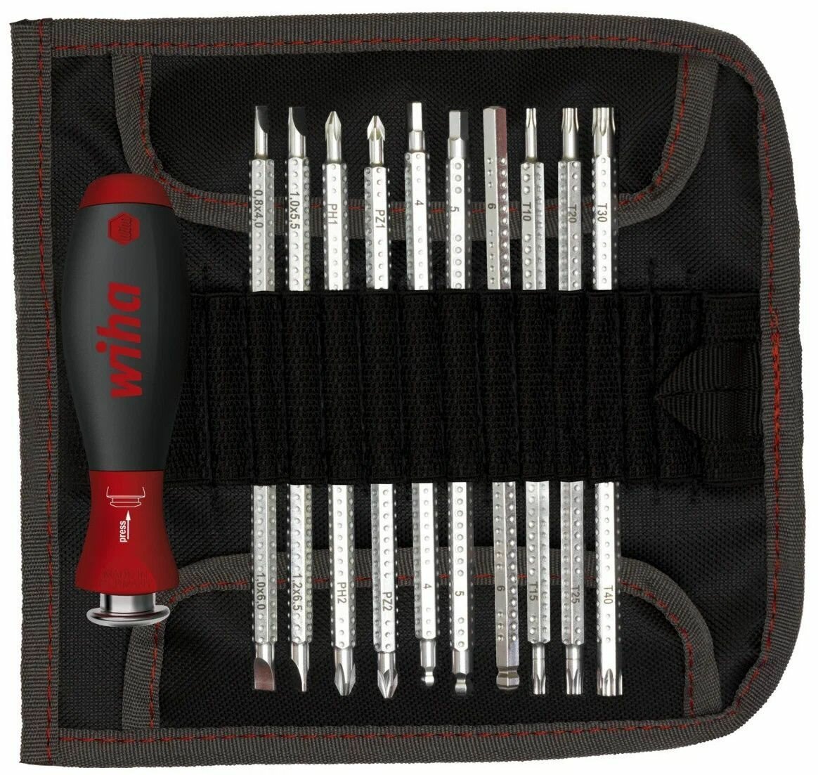 Отвёртка с набором сменных жал Wiha 03591, 11 предметов