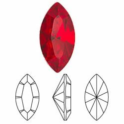 Ювелирный кристалл Swarovski, Челнок (#4228), 10х5мм, светлый Сиам, с фольгой, 1 шт.