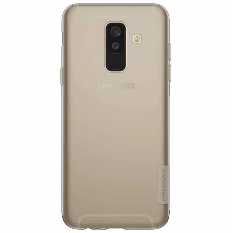 Чехол на Samsung Galaxy A6 Plus 2018, Nature силиконовый, темно-прозрачный