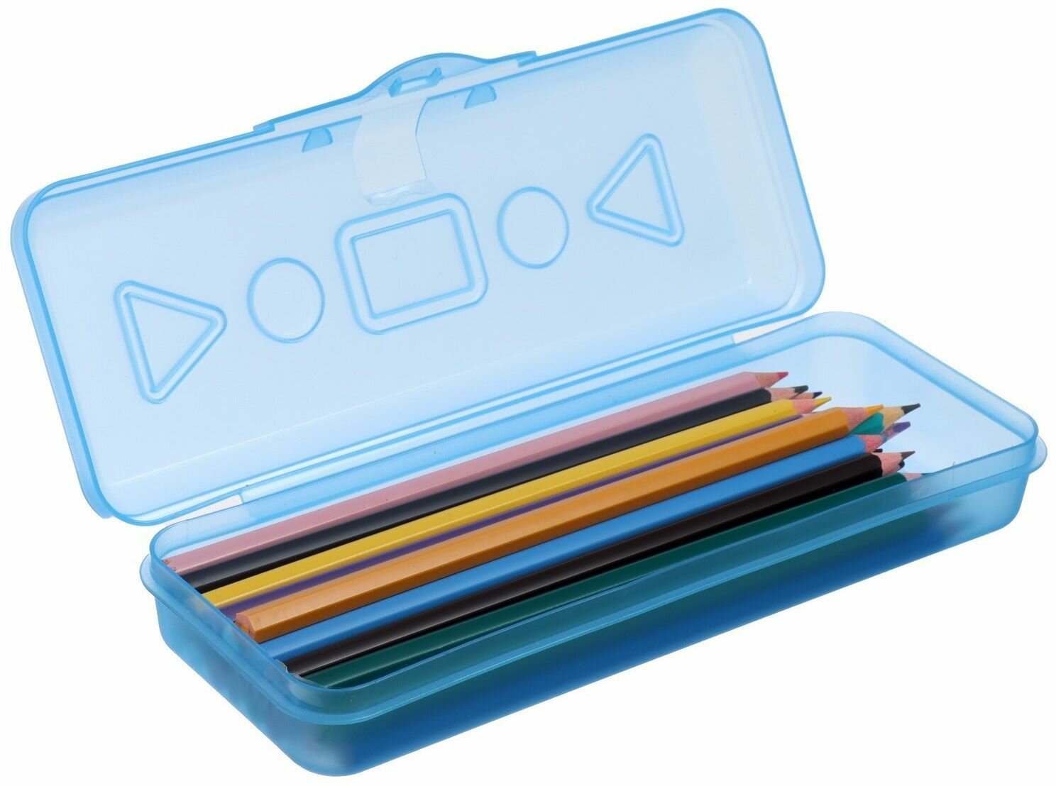 Цветные пластиковые карандаши 24 цвета, заточенные, шестигранные, набор для школы, рисования и детского творчества, пенал-футляр и 3 чернографитных карандаша с ластиком