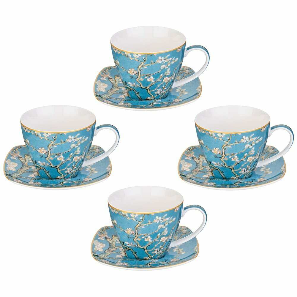 Чайный набор lefard цветущий миндаль (в. Ван гог) на 4 пер. 8 пр. 250 мл KSG-104-1020