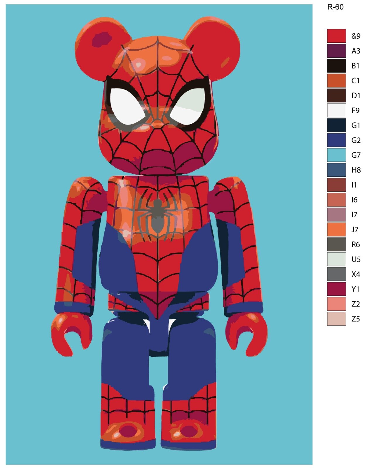 Картина по номерам BRUSHES-PAINTS "Bearbrick" R-60 70x110 см