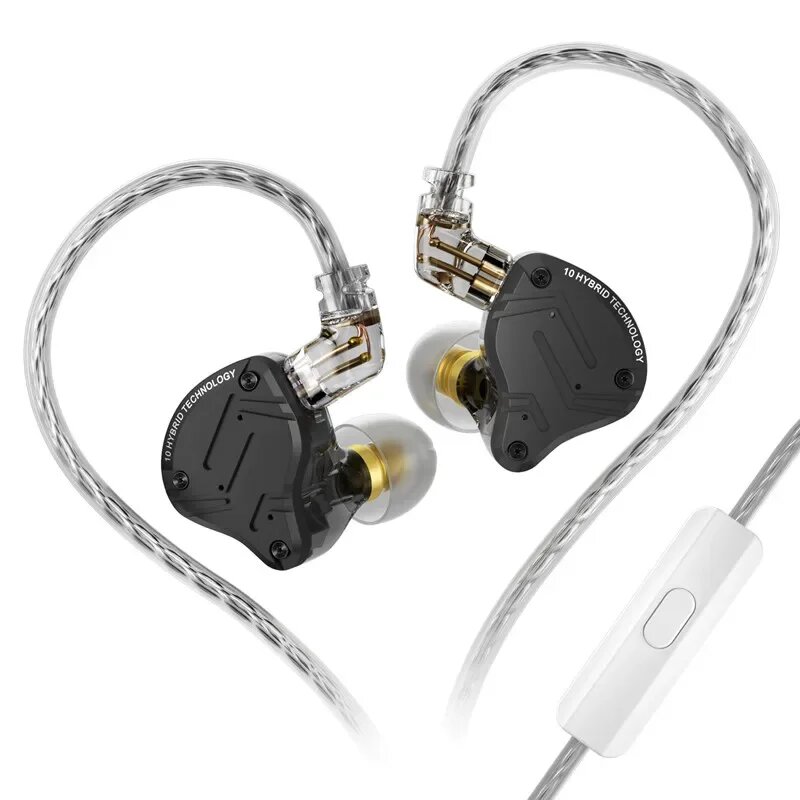 KZ ZS10 PRO X проводные наушники black with mic