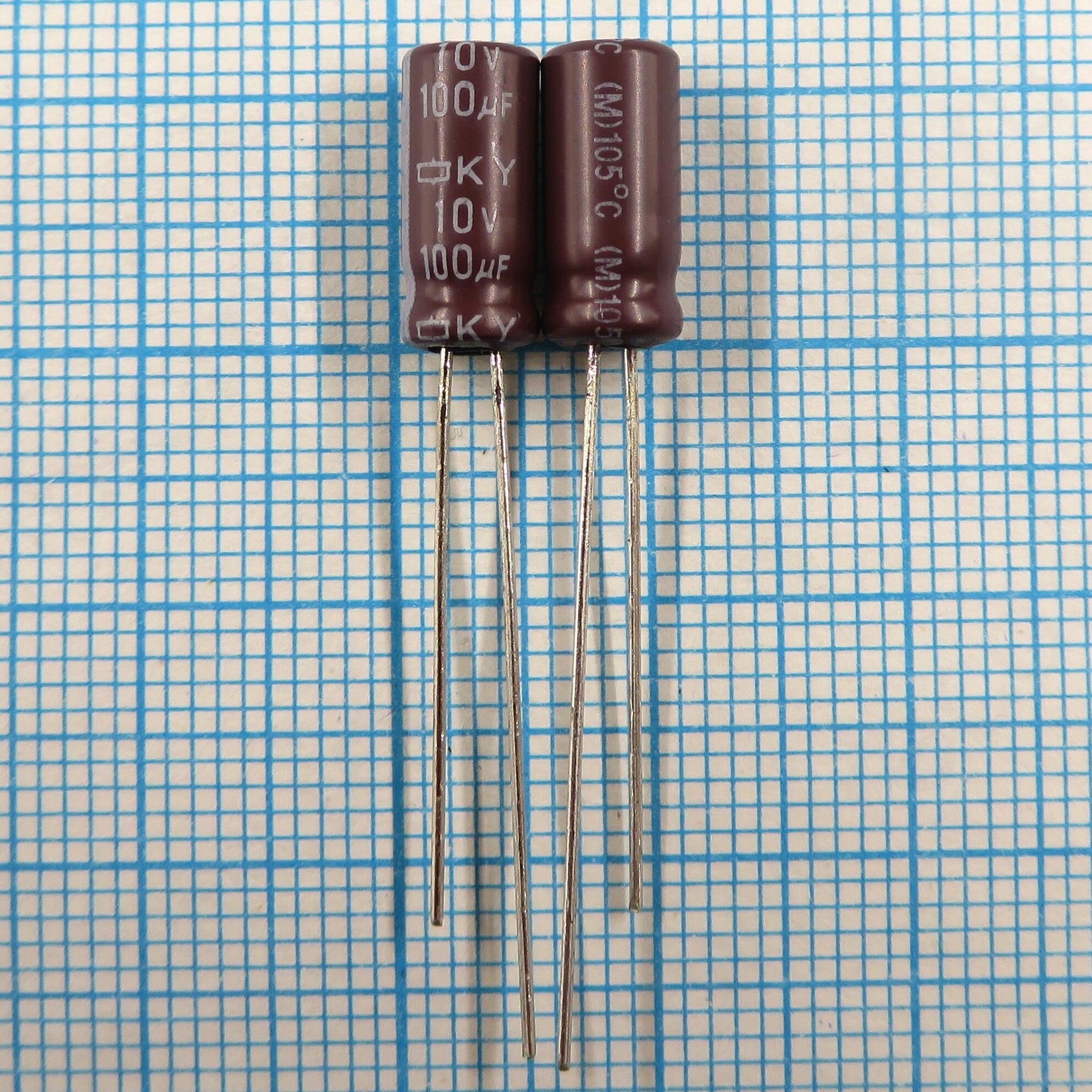 100uF 10v 10v100uF 5x11 KY - Электролитический конденсатор