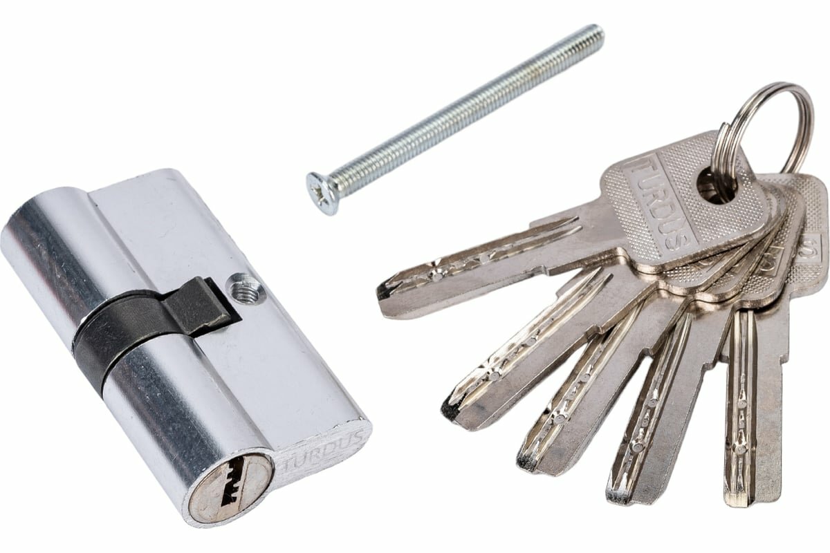 PALIDORE алюминиевый цилиндр А60 PC, ключ/ключ, хром блестящий TURDUS 98760949