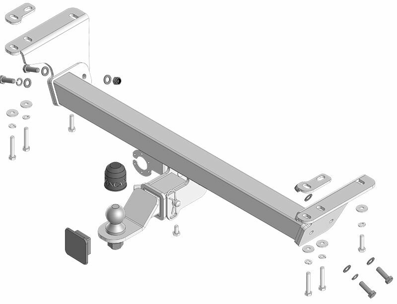 Фаркоп ZincaR оцинкованный BAIC BJ40 2019- (без электрики) арт. ZB201E