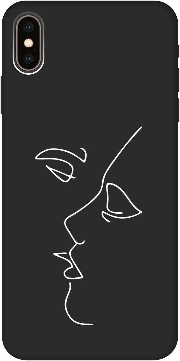 Силиконовый чехол на Apple iPhone XS Max / Эпл Айфон Икс Эс Макс с рисунком "Faces W" Soft Touch черный