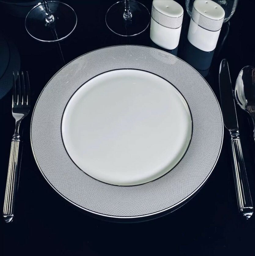 Набор из 6 тарелок 27см серебряная симфония Костяной фарфор 145-521 118-145-521