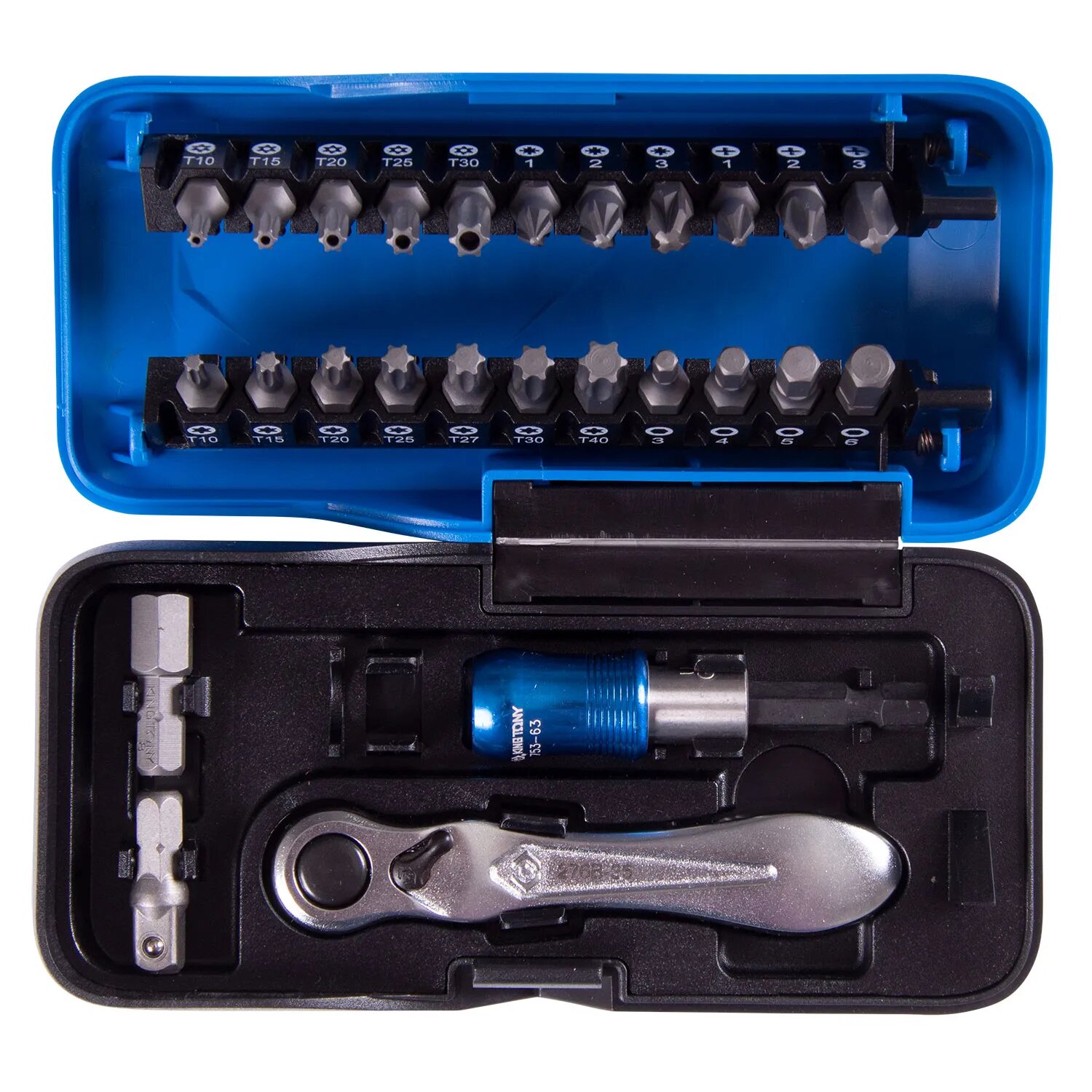 1026CQ-AM Набор вставок (бит) серии "АТОМ", 1/4", PH, PZ, Hex, Torx, 26 предметов KING TONY 1026CQ-AM