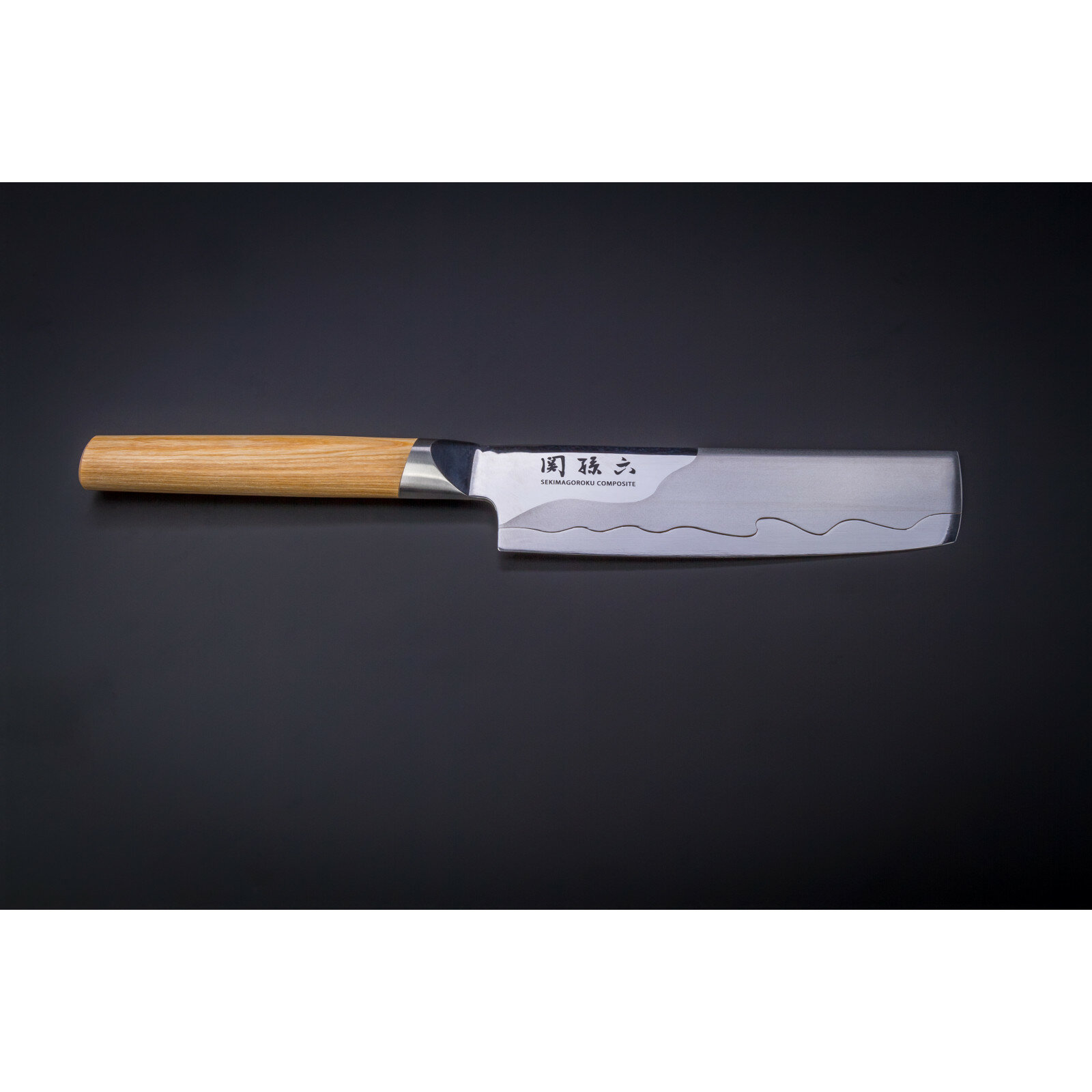 Hож Nakiri для шинковки овощей KAI, Магороку Композит, лезвие 6,5/ 16,5 см, pукоятка светлое многослойное дерево 12 см.