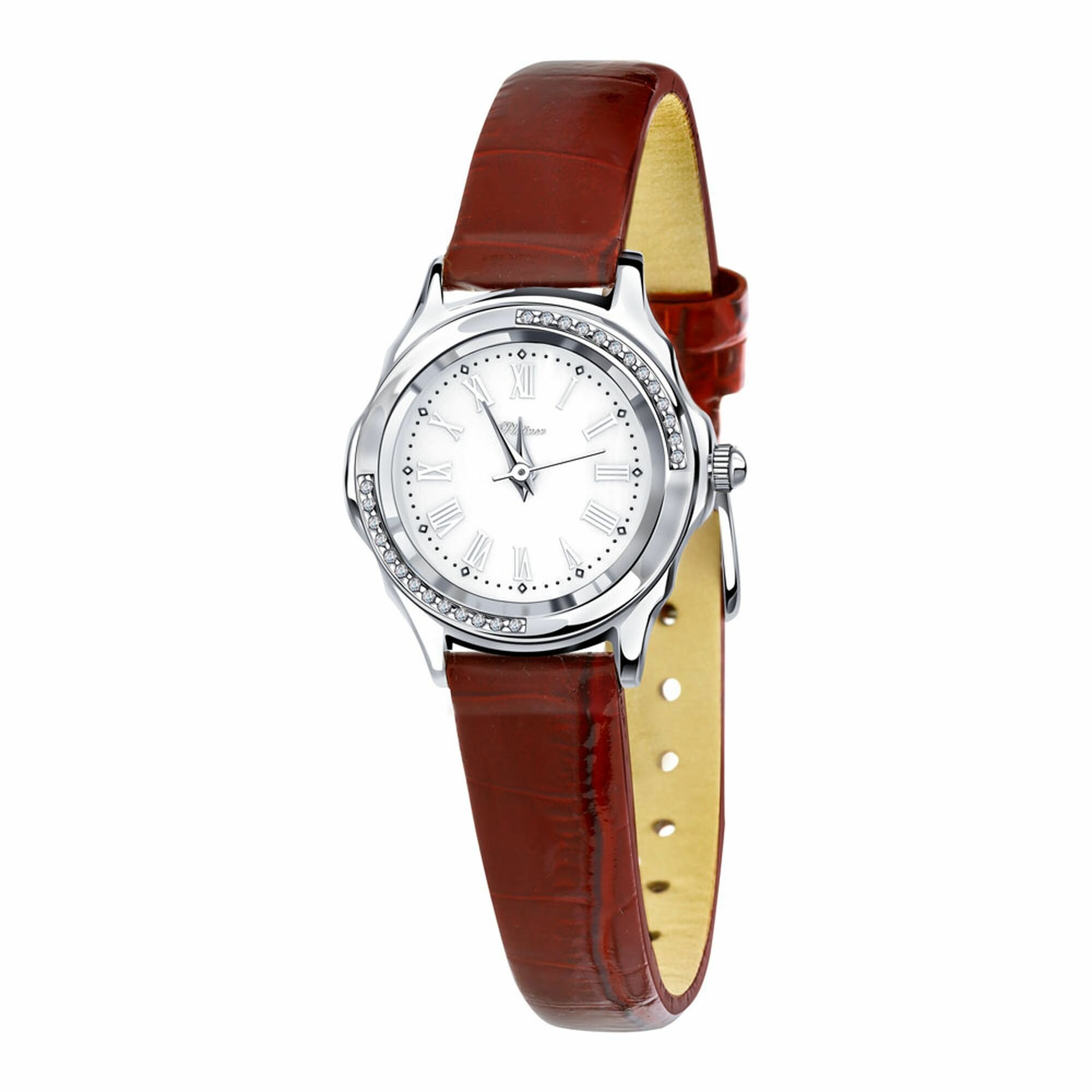 Наручные часы, серебро, фианит