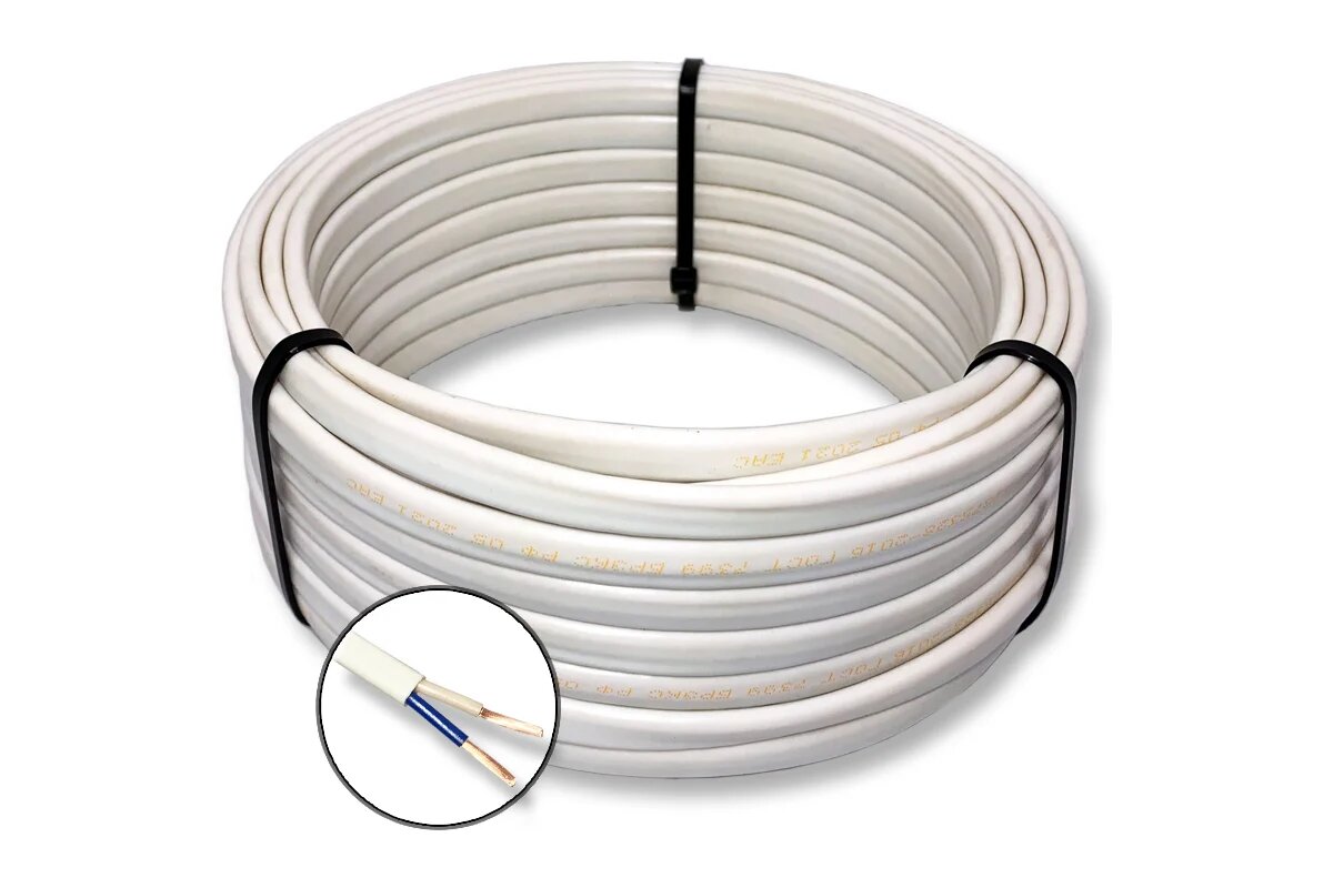 OZ269181L50 Бытовой шнур ШВВП проводник 2x0.35 мм² для бытовой техники 50 м