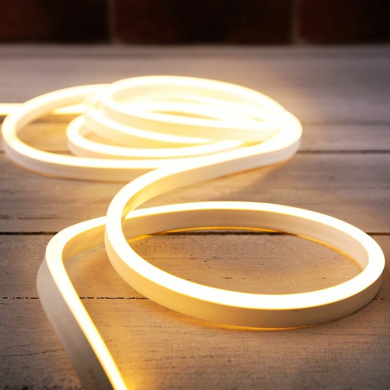 Неоновая светодиодная лента, гибкая декоративная диодная подсветка на кухню в дом, на потолок или стену в ванную комнату, 20 м