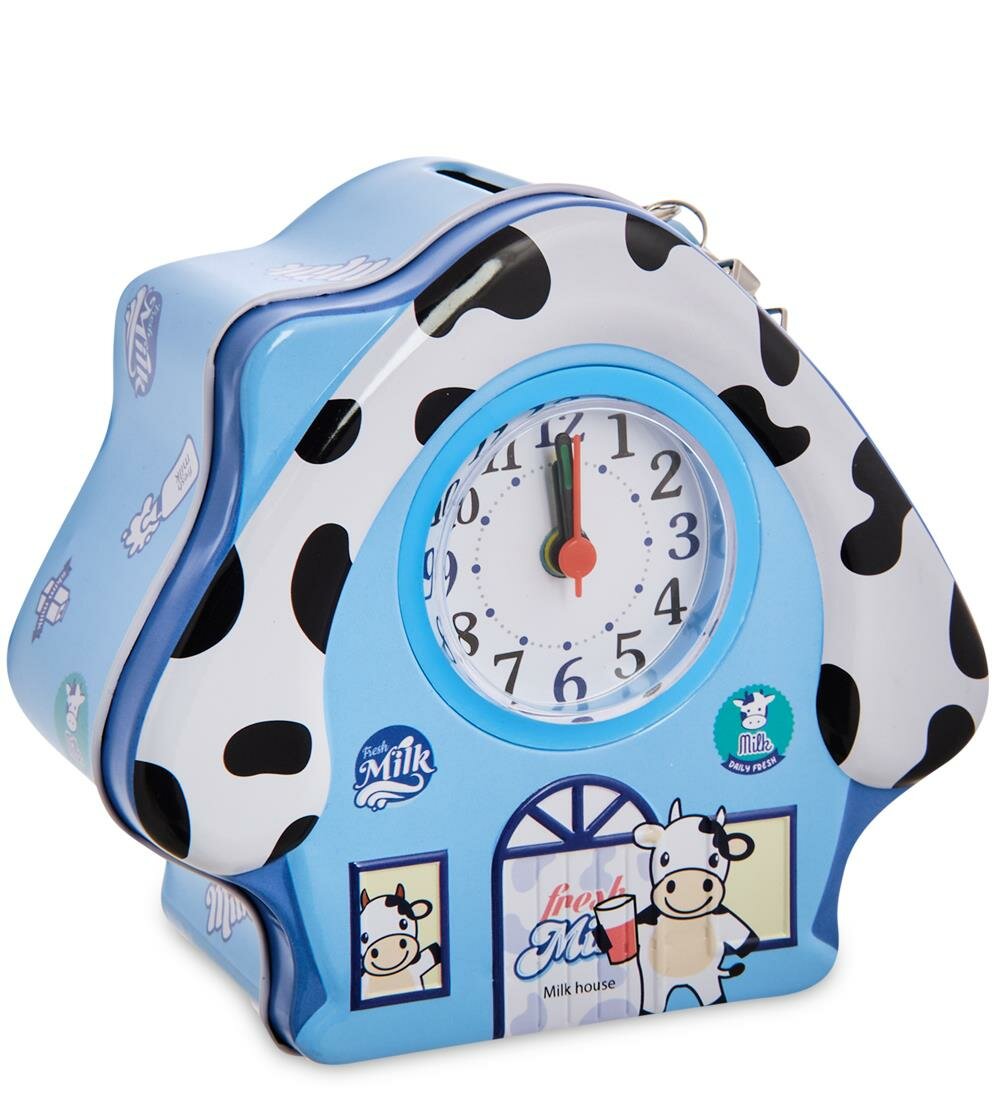 Металлическая копилка с часами Домик A2169143 разностор, Металл
