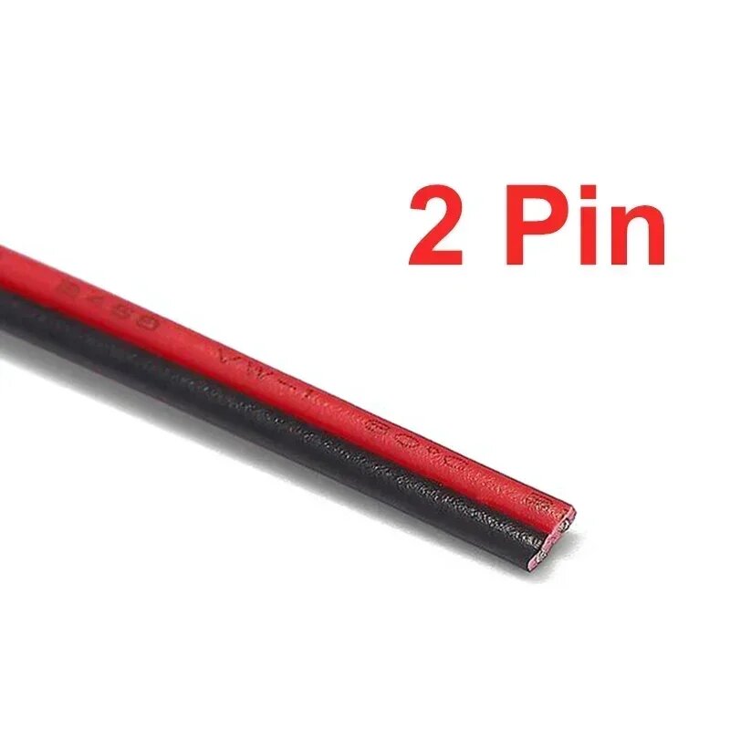 Кабель удлинитель 2pin 10м 22AWG красный/черный