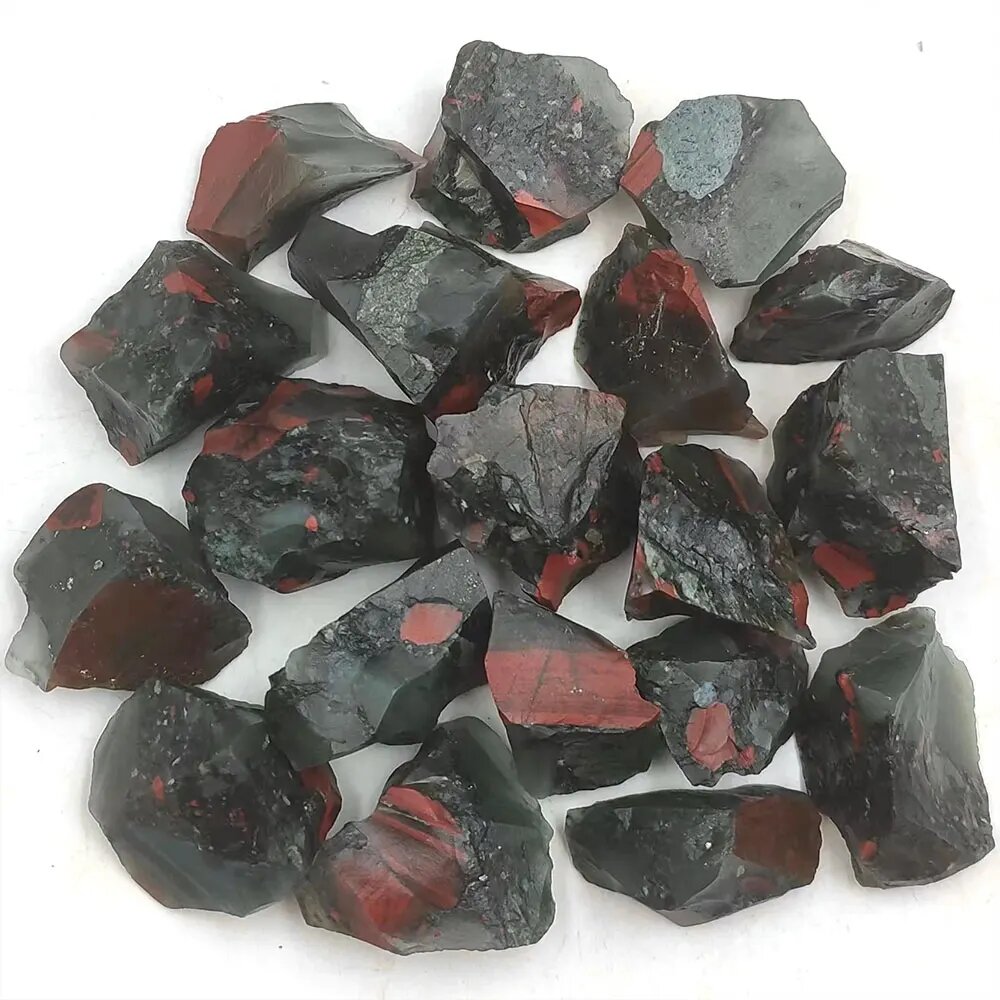 Натуральный розовый опал, необработанный камень 20-40 мм Бордовый, Blood stone