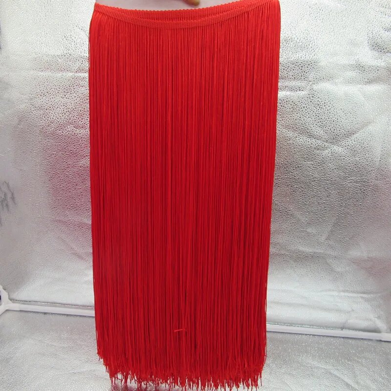 2 метра/лот, 50 см/100 см, длинная кружевная тесьма с бахромой для Красный, 100CM Wide, Red