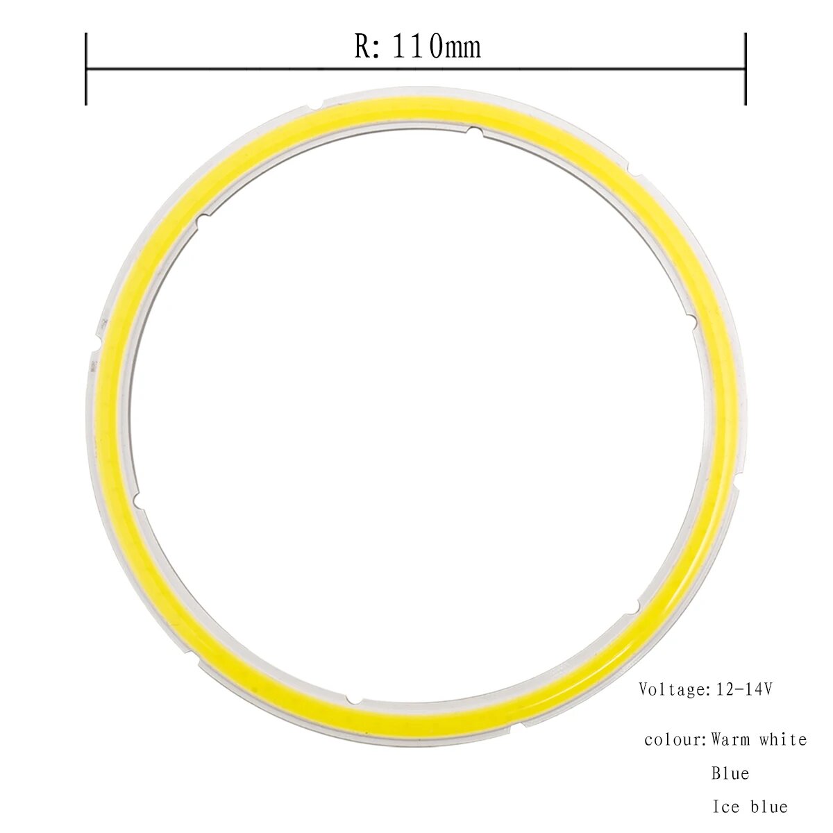 Светодиодная лента кольцо 110мм, Warm White, 12В