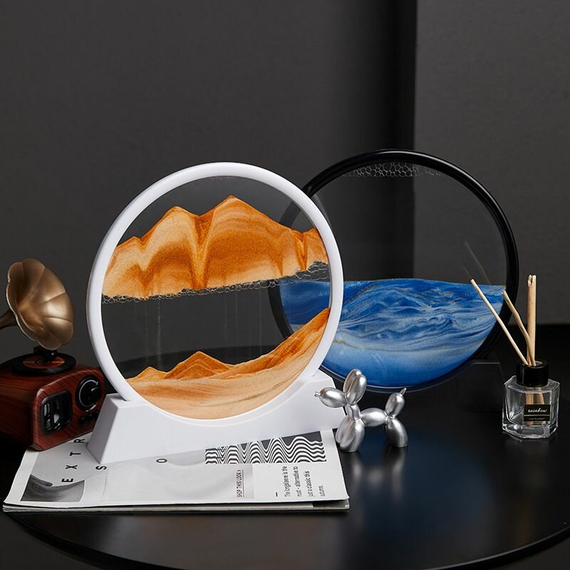 Картина песочная 3D интерьерная в белый рамке / Песочные часы антистресс / подарк