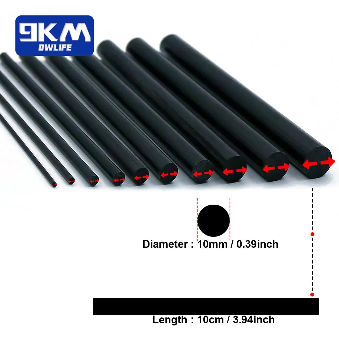 Набор для ремонта удочек из карбона PJ1001~PJ1001T 3Pcs 10mm X 10cm
