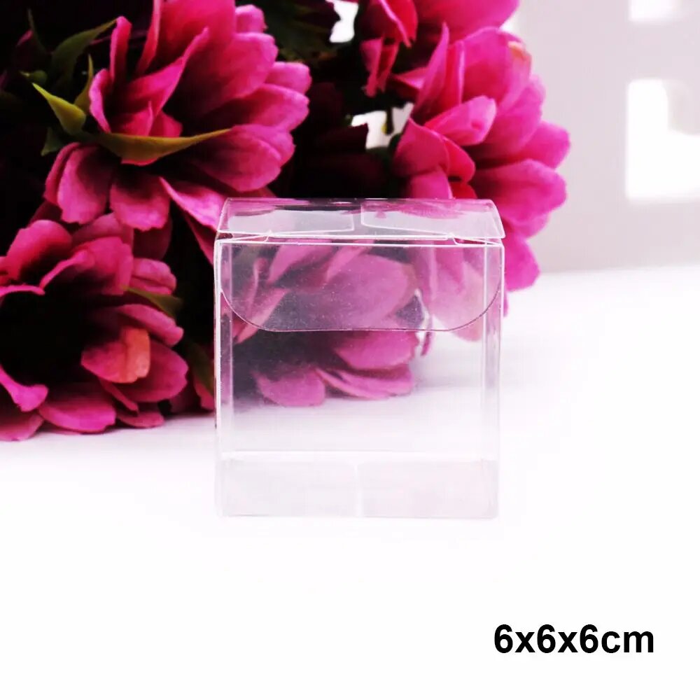 Квадратные подарочные коробки ПВХ 6x6x6см
