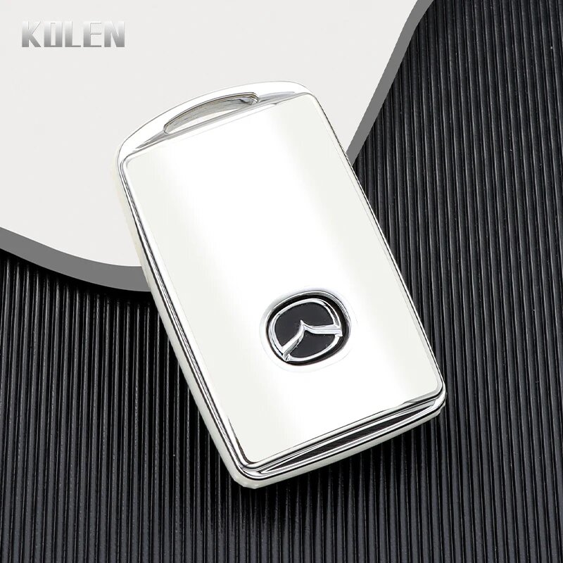 Модный чехол из ТПУ для автомобильного дистанционного ключа для Mazda 3 Alexa CX30 White only case