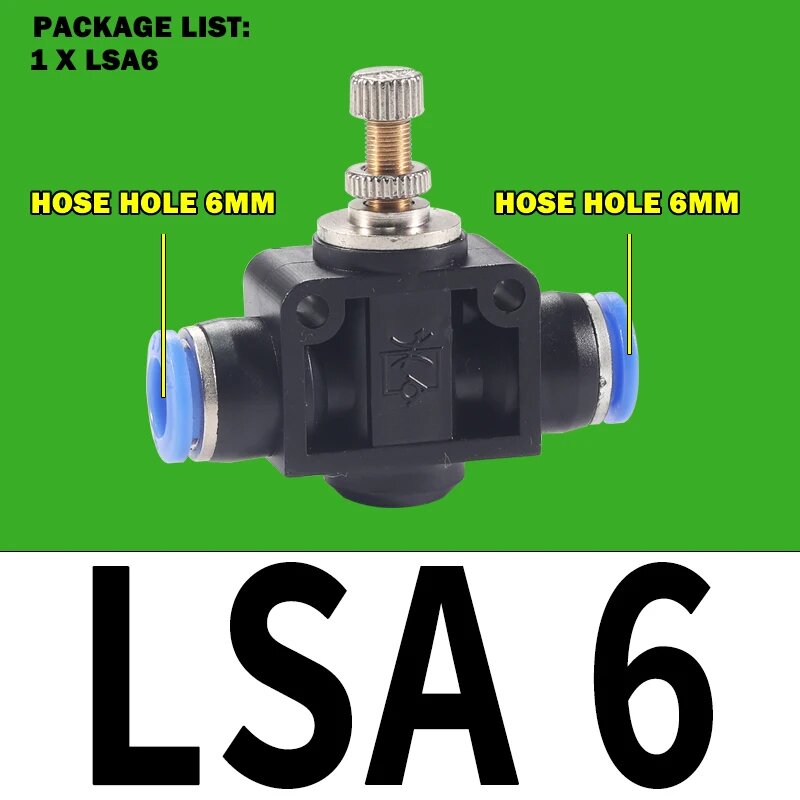 Дроссельный клапан LSA 6, Hose Hole 6mm, Цвет: LSA6