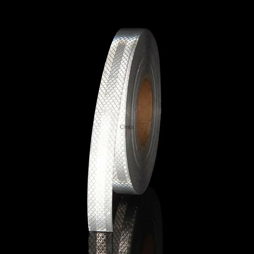 Клейкая Светоотражающая предупреждающая лента 3 м, 25 мм White