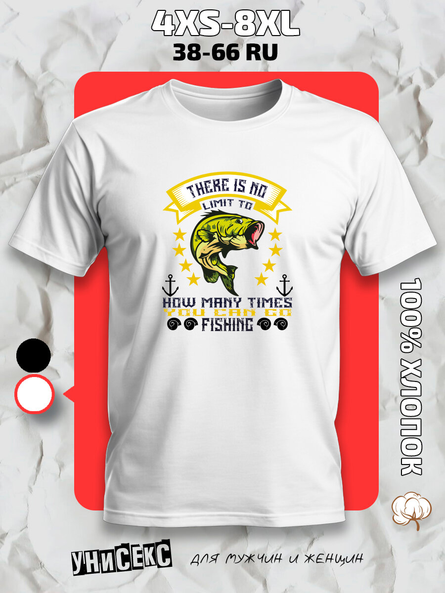 Футболка с принтом рыбой предел