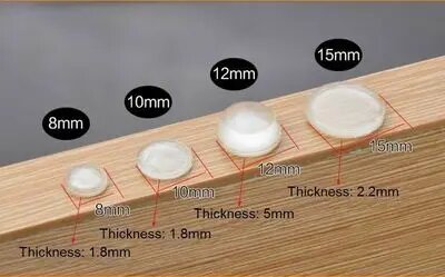 Силиконовые бамперы для мебели Clear 12x5mm 50pcs