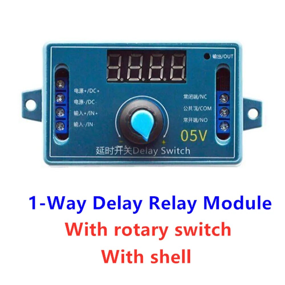 Релейный модуль задержки времени DC 5V/12V/24V 10A 12V, 1Way shell switch