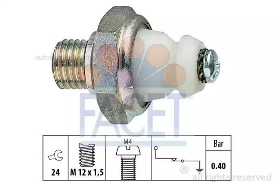 FACET 70098 Датчик давления масла BMW 1 E81, E87, 3 E30, E36, E46, E90, 5 E28, E34, E39, E60, 7 E32, E38, E65, X3 E83, X5 E53, E70, Z3, Z4, ROVER 25, 45, 75, 200, 400, LANDROVER